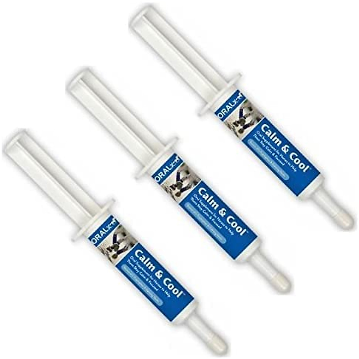Oralx Calm and Cool for Horses. Cost-Saver 3-Pac. Made with L-Tryptophan & Herbal Extracts to Help Maintain Calm, Focused Composure During Events & Transport. Three Easy-Dose Syringes,1.2 OZ (34g) ea.