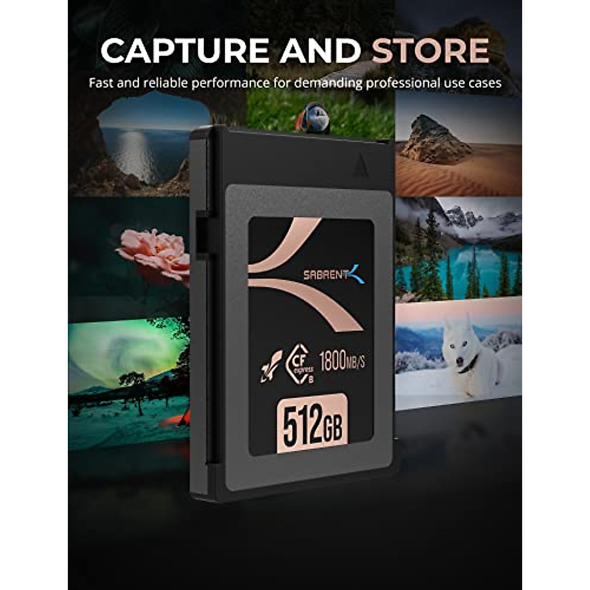 SABRENT Rocket CFX PRO 512GB CFexpress Type B Memory Card R1800MB/s W1700MB/s [CF-XXIT-512]