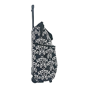 Olympia Fashion Rolling Shopper Tote - Damask Black, 2300 cu. in.