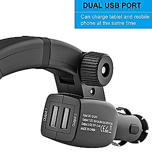 woleyi Fast Charging Car Phone Holder, Dual USB Port Car Charger Mount 360 Degree for iPhone 11 Pro Max 11 Xr Xs 8 Plus 8 and All 3.5-6.8 Inch Smartphones