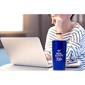 Calendars and More, Inc. Real Estate Agent Vaccum Insulated Tumbler 20oz Travel Mug with Slide Lid - Keep Drinks Hot or Cold - By Real Estate Supply Store (Red, Real Estate Life)