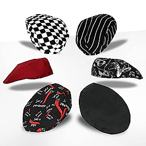 XINFU Chef Work Unisex Adult Printing Chef Hat Beret Party Accessory