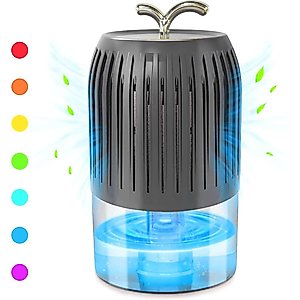 Donatello Small Dehumidifiers for Home, 35 OZ Ultra Quiet Dehumidifiers with 7 Color LED Light & Auto Shut Off, 280 sq.ft Mini Dehumidifiers for Bathroom Bedroom RV Closet Office Kitchen