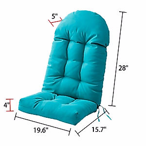 Enipate Adirondack Chair Cushions Set of 2, Weather Resistant Patio Chair Cushion for Adirondack, Thicken Outdoor Seat Pads High Back Rocking Chair Cushion