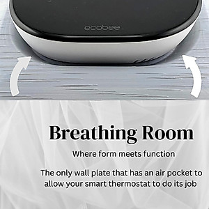 Silver Sheen Square Wall Plate for Ecobee Smart Thermostat Enhanced and Premium Cover Trim Backplate