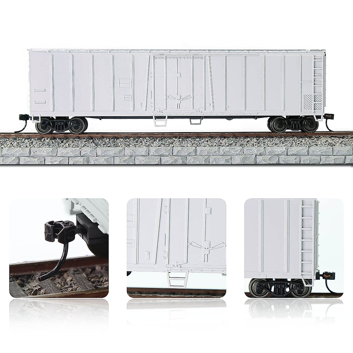 Evemodel C8750 3PCs HO Scale 1:87 50' Steel Reefer 50ft Boxcar Model Railway Wagon (3 Colors)
