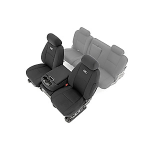 Rough Country Neoprene Seat Covers for Chevy 1500/2500HD Ext Cab (2007-2013) - UV & Water Resistant Silverado Seat Covers, Foam Padded Seat Covers for Trucks - Front Seat Covers