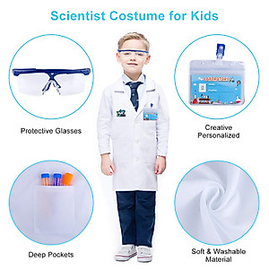 INNOCHEER Kids Science Experiment Kit with Lab Coat Scientist Costume Dress Up and Role Play Toys Gift for Boys Girls Kids Age 6+ Christmas Birthday Party