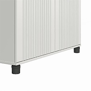 SystemBuild Evolution Kendall Fluted 36" Wide 2 Door Storage Cabinet, White