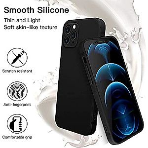 KPKHDI iPhone 13 Pro Max Case Compatible with iPhone 13 Pro Max Matte Silicone Stain Resistant Cover with Full Body Protection Anti-Scratch Shockproof Case 6.7 inch (Black)