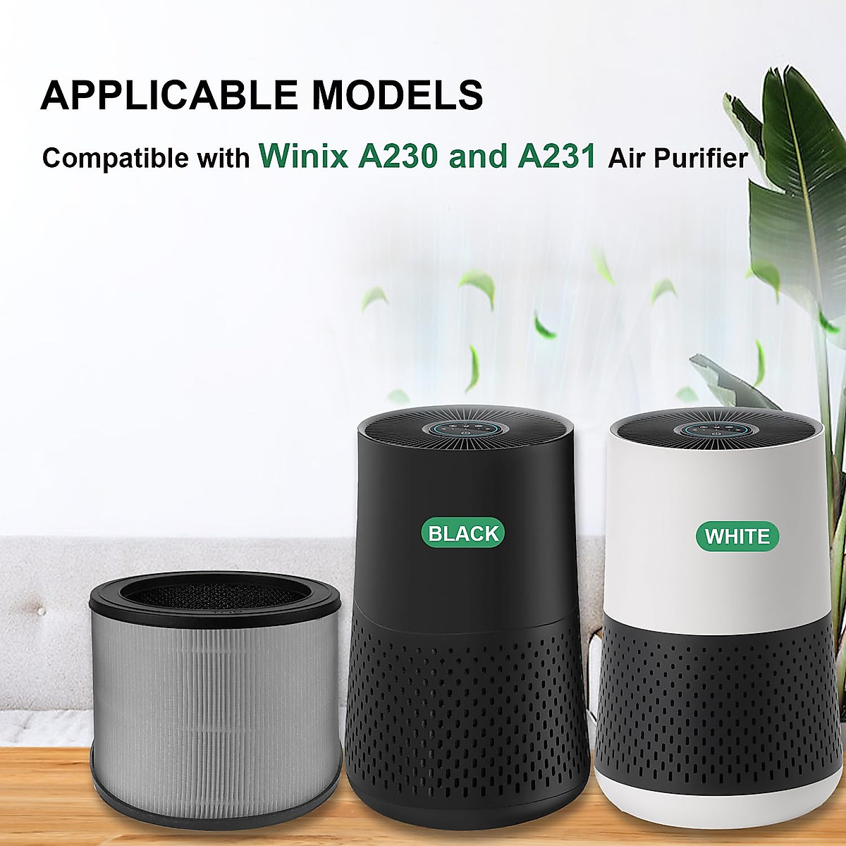 Skydiras A231 Air Purifier Replacement Filter Size O, Compatible with Winix A231 and A230 Air Purifier 1712-0100-00, 3-in-1 H13 Grade True HEPA Filter, 2 Pack