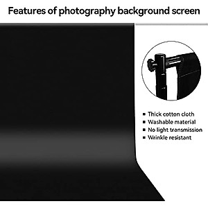 INNOVSIGN 10x10 Ft Black Background Screen Wrinkle Resistant Background with 8 Background Clips, Cotton Fabric Foldable ChromaKey Black Screen Background for Photography Studio