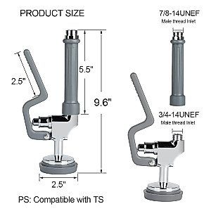 KOLLNIUN Pre Rinse Sprayer Head with Handle Grip Commercial Kitchen Sink Faucet Spray Valve Nozzle 1.42 GPM High Pressure Dish Spray Face for Restaurant Industrial Dishwasher, Gray