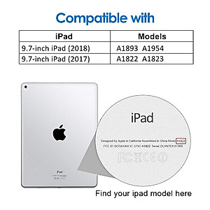 Aoub Case for iPad 6th Generation 2018/iPad 5th Generation 2017 9.7 inch, with Pencil Holder, Auto Sleep/Wake, Soft TPU Back Slim Lightweight Trifold Stand Smart Cover for iPad 9.7 6/5 Case- Sky Blue