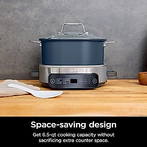 Ninja MC1101 Foodi Everyday Possible Cooker Pro, 8-in-1 Versatility, 6.5 QT, One-Pot Cooking, Replaces 10 Cooking Tools, Faster Cooking, Family-Sized Capacity, Adjustable Temp Control, Midnight Blue