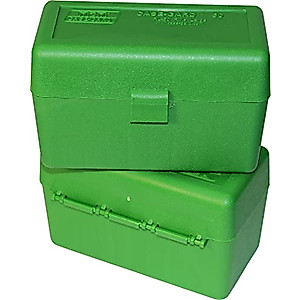 MTM 50 Round Flip-Top Rifle Ammo Box 270 Win 280 Rem 30-06, Green