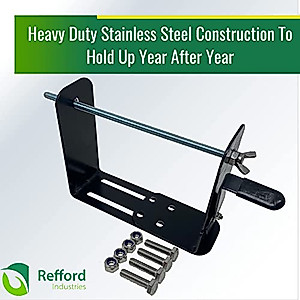 Refford Industries Patent Pending Weed Wacker Line Holder, Holds 5lb Spools Unlike Competitors, Built-in Line Cutter, Upgraded Steel Bolt Locks Spool in Place, Heavy Duty Stainless Steel Bracket