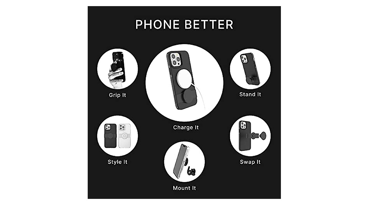 PopSockets iPhone 13 Pro Max Case with Grip & Wireless Charging