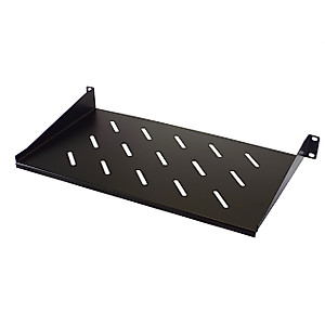 CNAweb 1U Rack Shelf - 10" Deep - Steel - Vented Rack Shelf - Rack Mount Shelf - Server Rack Shelf - Cantilever Shelf