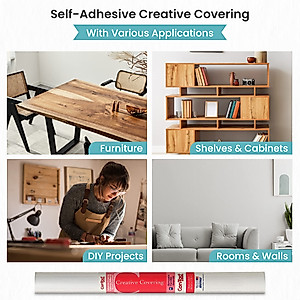 Con-Tact Brand - 20F-C9A952-06 -C9A952 Creative Covering Self-Adhesive Vinyl Drawer and Shelf Liner, 18'' x 20', White