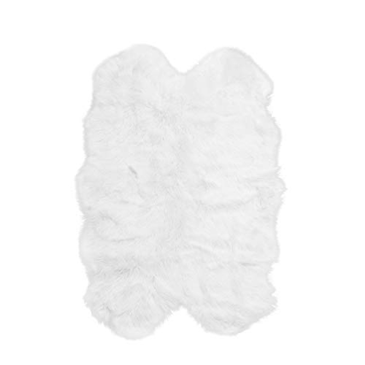 Super Area Rugs Ultra Soft & Fluffy Faux Fur Sheepskin Rug, White 4 x 6 Feet Silky Fluffy Machine Washable Carpet for Bedrooms, Living Room and Hallways