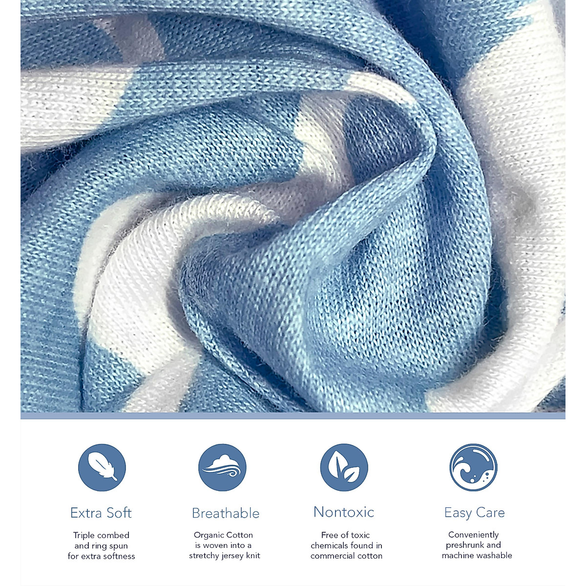 Cambria Baby 100% Organic Cotton Jersey Fitted Bassinet Sheets for Boy. 3 Pk Adapts to Oval, Hourglass & Rectangle Shaped Bassinet Pads. Fits Halo, Snoo, Graco, and Most other Standard Size Bassinets.