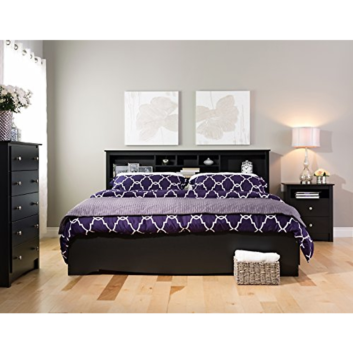 Prepac Sonoma 5-Drawer Chest for Bedroom, 16" D x 31.5" W x 45.25" H, Black
