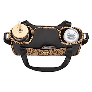 Petunia Pickle Bottom Wander Stroller Caddy | Perfect Baby Caddy to Keep Everything Organized | Multiple Carry Positions | Fits Most Strollers - Leopard Leatherette