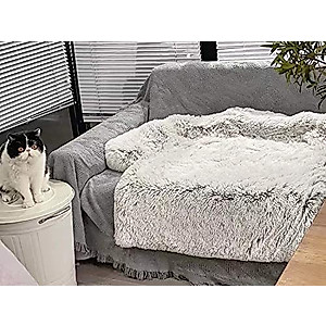 Luxury Couch Protector for Cats and Small Dogs, Faux Fur Sofa Protector for Pets, Car Dog Bed, Calming Cat Bed for Couch, Calming Small Dog Bed for Couch Couch, Protector for Small Dogs, (X-Small)
