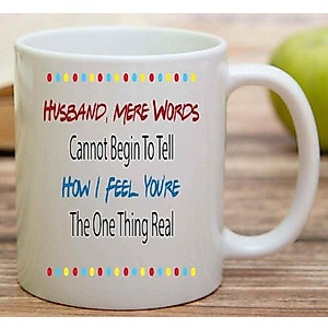 Husband Gift Ideas for Wedding Anniversaries - Couples Married Christmas - & Multicolor Unisex Sweat, 11 Oz White Ceramic Coffee Mug