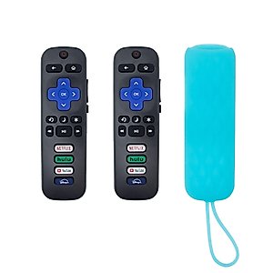 (Pack of 2) Replacement Remote Control for ROKU TV,Universal TV Remote Control with Protective case Compatible for Hisense/Philips/Sharp/Onn/Element/TCL Series TVs (Not for Roku Stick and Box)
