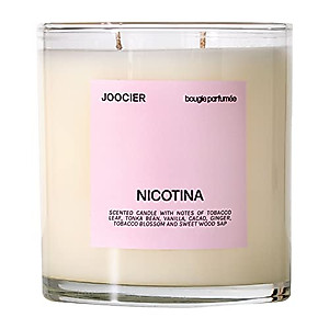 JOOCIER | Nicotina Candle- Tobacco, Vanilla, Cacao | Tobacco Vanille Fragrance Inspired Candle 10 oz 70+ Hour Burn time Double Wick Luxury Home Fragrance Scented Candle Home décor Non Toxic