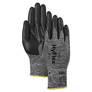 Ansell 118016 HyFlex 11-801 Grey and Black Nitrile Coated Machine Knit Gloves, 8.5" Length, 4.5" Width, 0.38" Height, Size 6, Gray (Pack of 12)