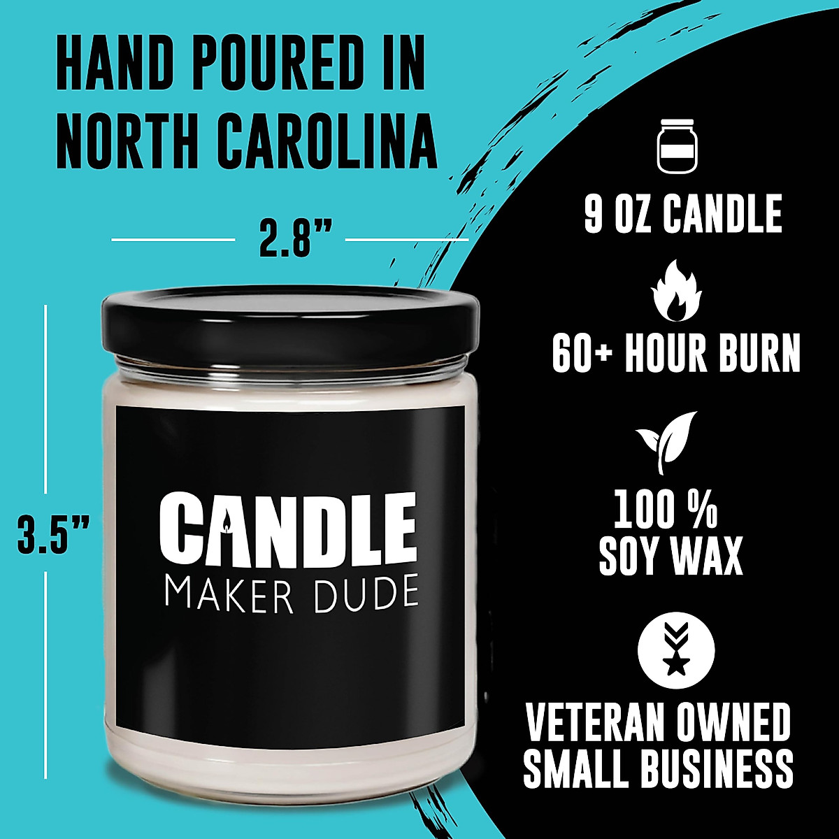 Candle Maker Dude Personalized Gifts Custom Candle - 40+ Scents, Perfect for Birthday, Christmas, Valentine’s Day, Funny Gag Gifts, Unique Gifts for Women And Men (White Label)