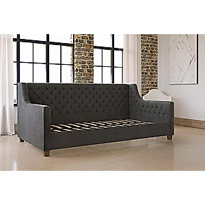 DHP Jordyn Diamond Tufted Upholstered Daybed/ Sofa Bed, Twin Size Frame, Gray Velvet