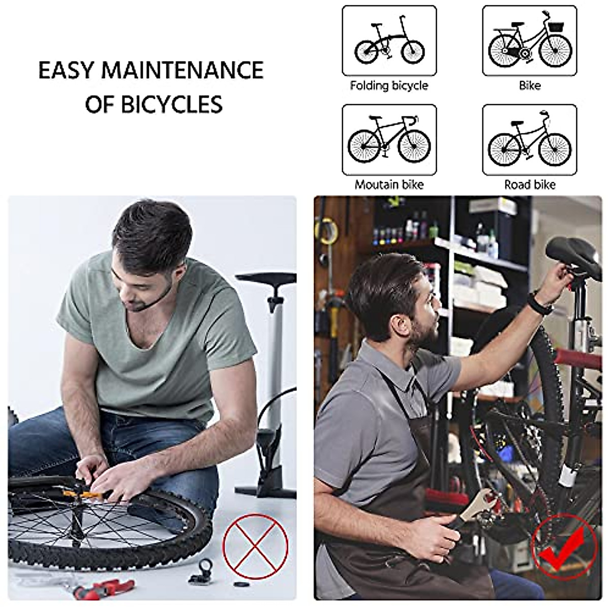 Yaheetech Bike Repair Stand Height Adjustable with Multiple Quick Release Telescopic Arm Tool Tray for Home Bicycle Mechanic