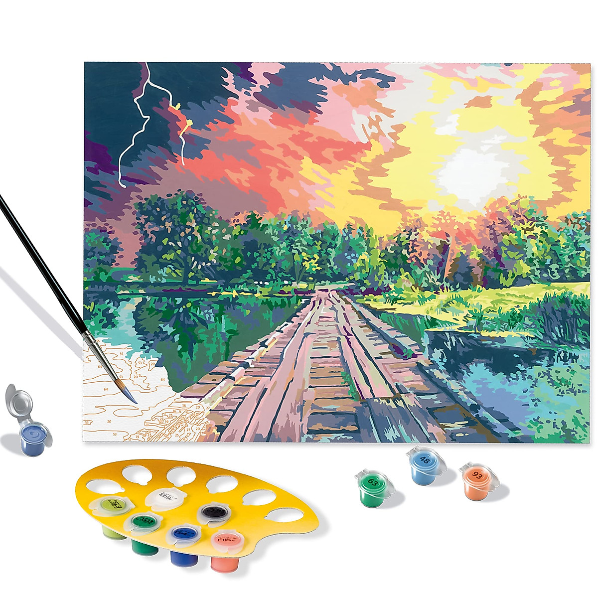 Ravensburger CreArt Magical Light Paint by Numbers Kit for Adults - Painting Arts and Crafts for Ages 14 and Up