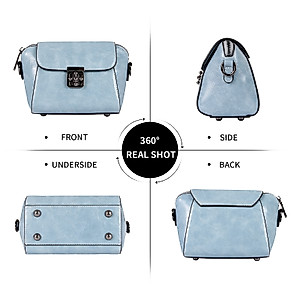 Crossbody Bags for Women, Shoulder Bag Handbag, Oil Wax Leather Bag, Morandi's Color(blue)