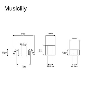 Musiclily Metal Vintage String Guides String Trees Retainers for Fender Strat Tele Style Electric Guitar, Chrome(Set of 2)