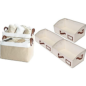 StorageWorks Storage Bins for Closet and Closet Baskets, Canvas Baskets for Closet Shelves