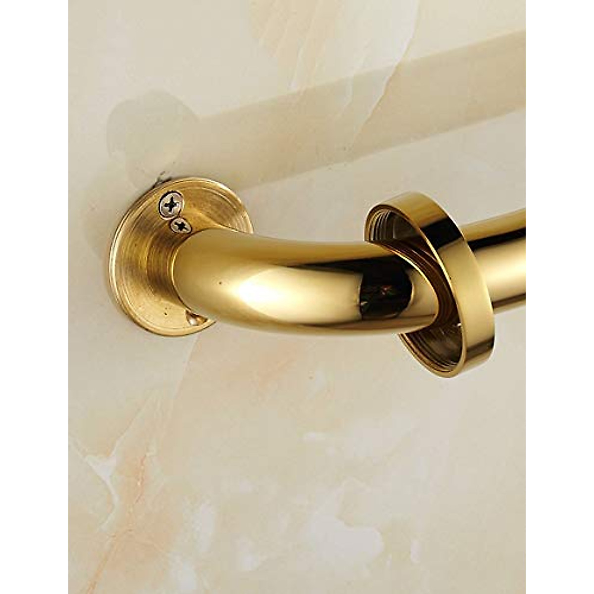 CRODY Bath Wall Attachment Handrails Grab Bar Rails Shower Aid and Safety Support Armrest Grab Bar,Safety Copper Elderly Handrail Luxurious Wall Mounted Straight Towel Rack/500 * 60Mm