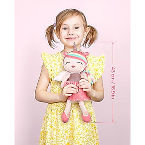 GAGAKU Plush Baby Girl Dolls 17'' Soft Unicorn Stuffed Animal Rag Doll for Girls Unicorn Gift Toys with Gift Bag - Pink