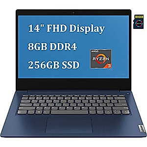 Lenovo Ideapad 3 Laptop Computer I 14" Full HD I AMD Ryzen 3 3250U (>i5-7200U) I 8GB DDR4 256GB SSD I AMD Radeon Vega 3 HD Webcam HDMI Dolby Audio Win 10 + 16GB Micro SD Card