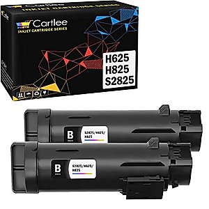 Cartlee 2 Black Compatible High Yield Laser Toner Cartridges Replacement for Dell H625cdw H825cdw S2825cdn H625 H825 s2825 Smart Color Multifunction Printers Ink