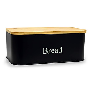 Simpli-Magic 79416 Bread Box Modern Farmhouse Design, Black, Standard