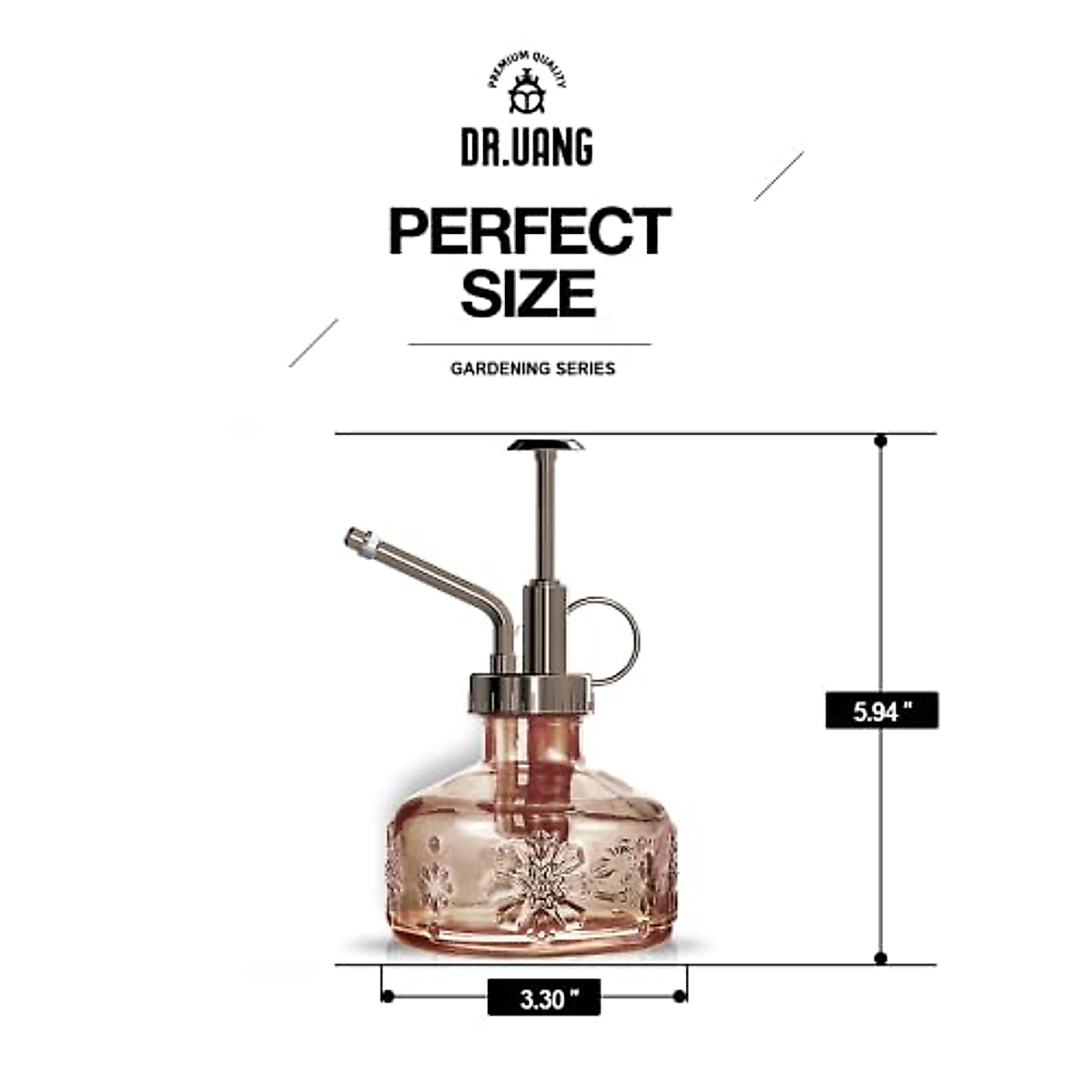 DR.UANG Plant Mister Spray Bottle for Plants Glass Indoor Plant Spritzer Mister Bottle Plant Gifts (Brown 180ml 6 inch)