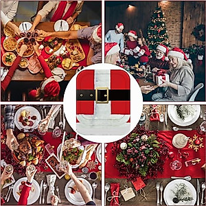 QXBXYHM 25 Count Christmas Paper Plates Christmas Disposable Plates Christmas Party Tableware Christmas Santa Belt Dinner Plates for Christmas Holiday Dining Party (Christmas santa belt)
