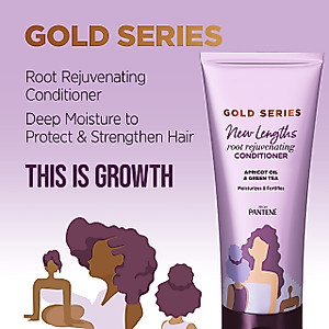 Pantene Gold Series Root Rejuvenating Conditioner with Apricot Oil & Green Tea, Moisturizes & Fortifies, for Natural, Textured, Curly, Coily Hair, Sulfate Free, 11.1 Fl Oz