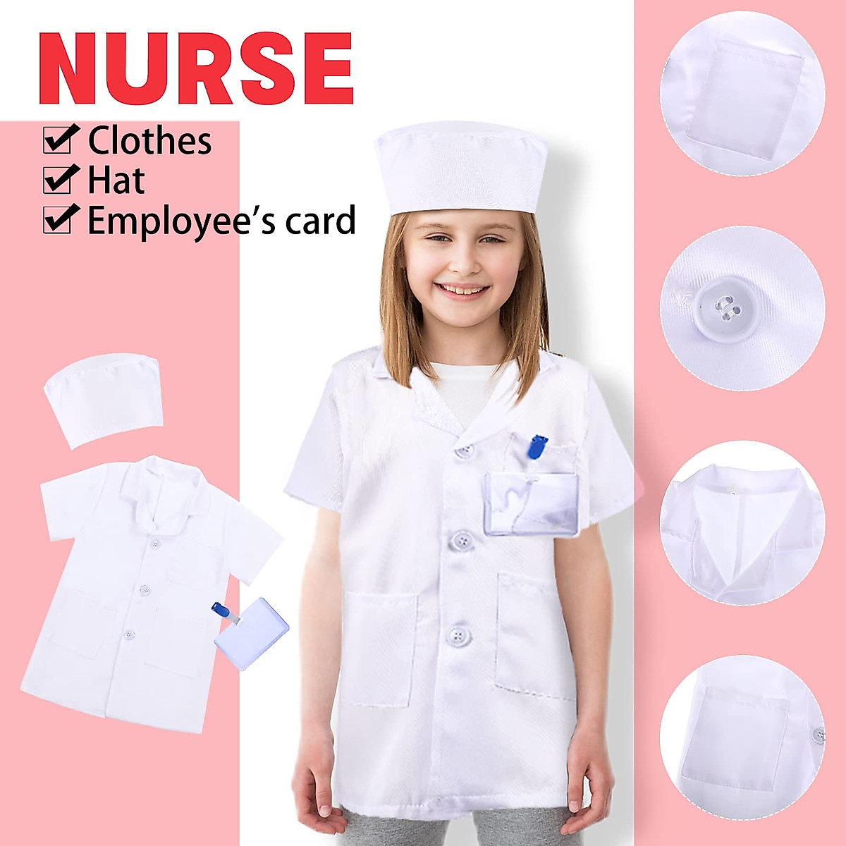 Vicenpal 4 Sets 12 Pcs Pretend Play Kids Costumes Set Christmas Gifts Role Play Costume Dress Costume for Kids Boys Girls (Fireman)