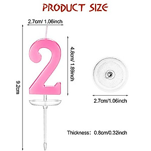 12 Pieces Birthday Number Candle Cake Numeral Candles Christmas New Year Rainbow 0 - 9 Cake Topper Decoration for Birthday, Party, Wedding, Celebration, 10 Pieces of 0 - 9 and Extra 2 Pieces of 1, 2